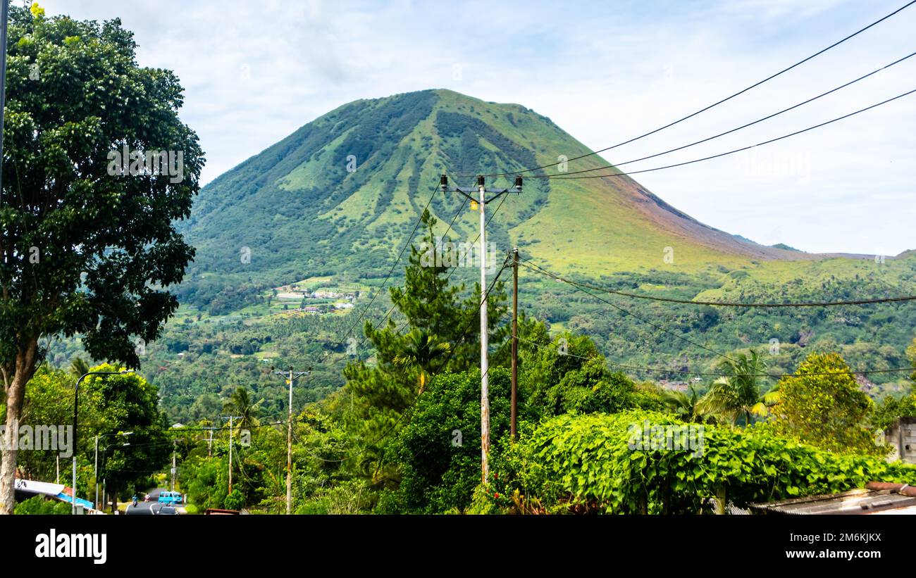 The beautiful lokon mountain in the city of Tomohon Stock Photo - Alamy