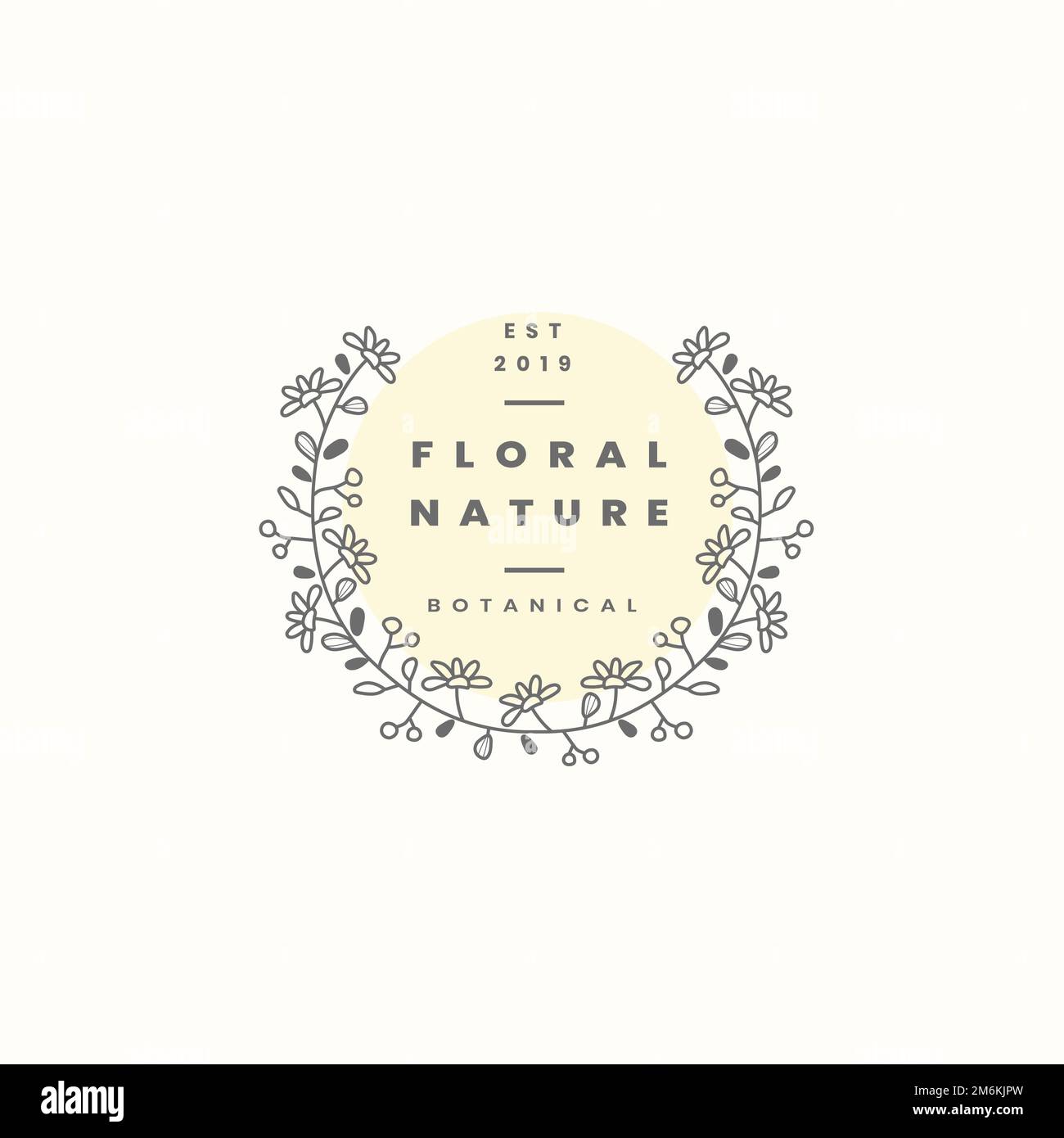 Floral nature badge design vector Stock Vector Image & Art - Alamy