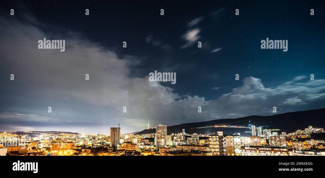 Dramatic evening sky with flashlight Stock Photo - Alamy