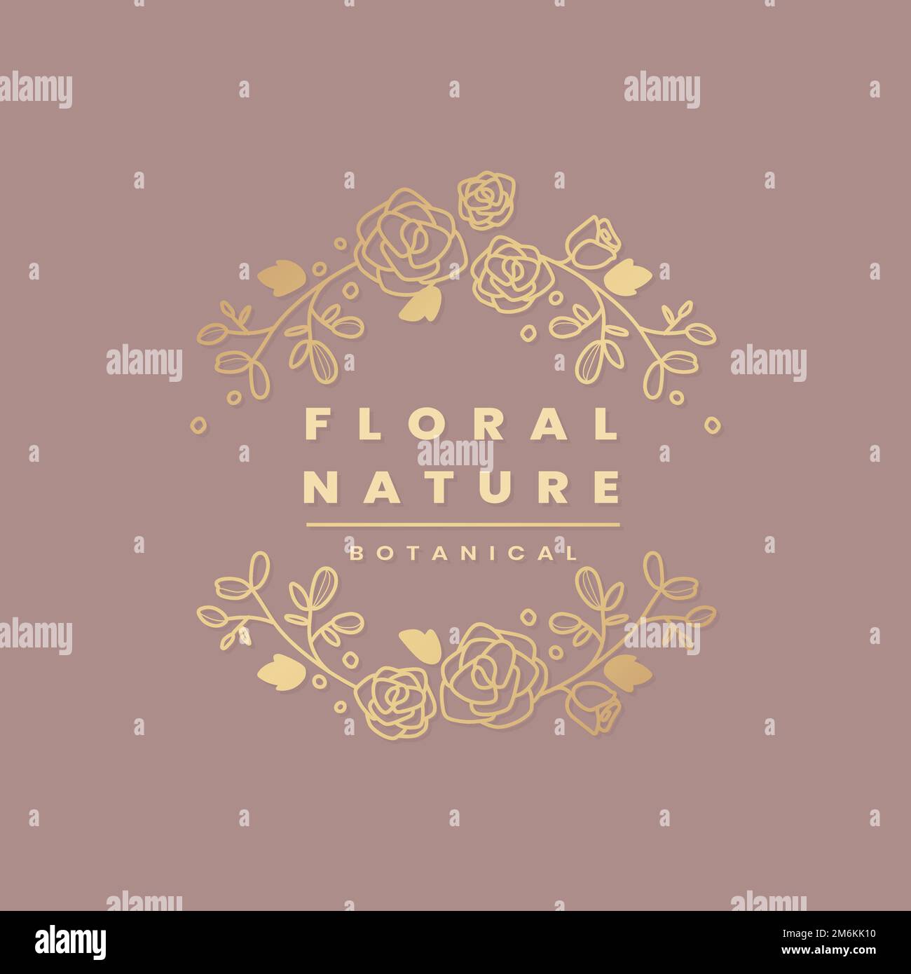 Golden floral nature botanical vector Stock Vector Image & Art - Alamy