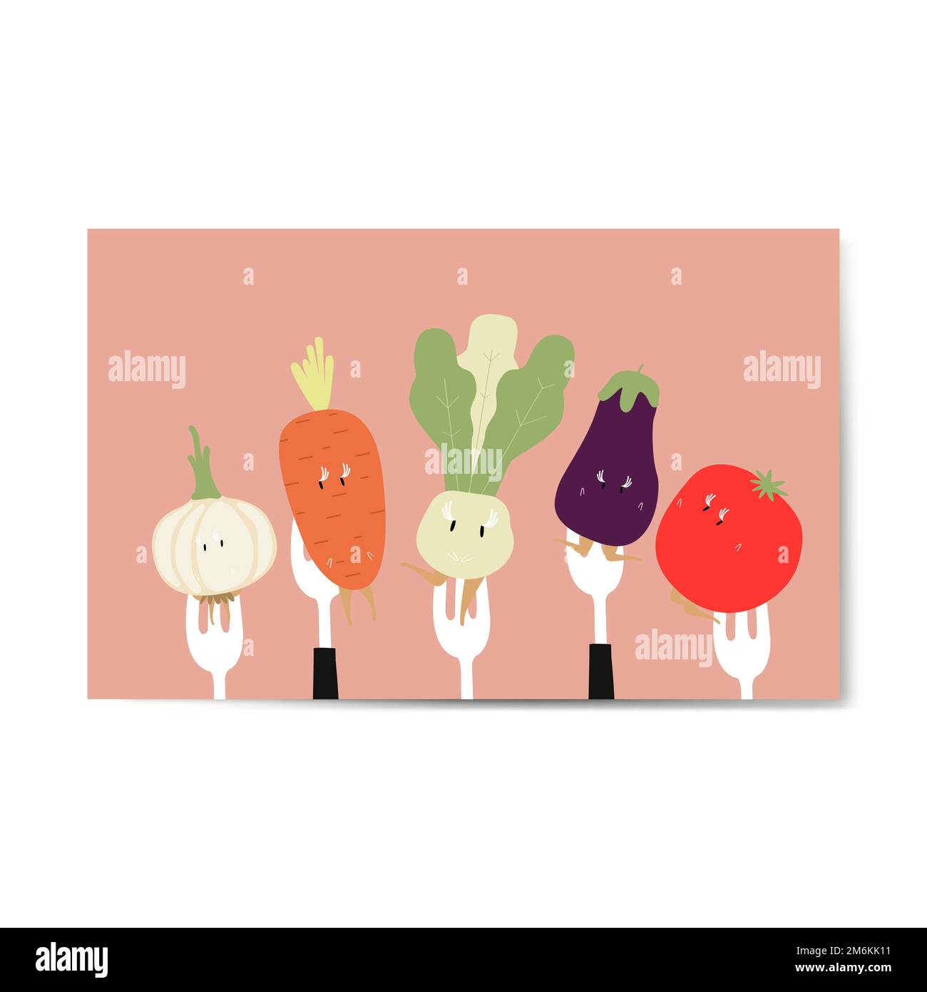 Fresh vegetable cartoons on forks vector Stock Vector Image & Art - Alamy