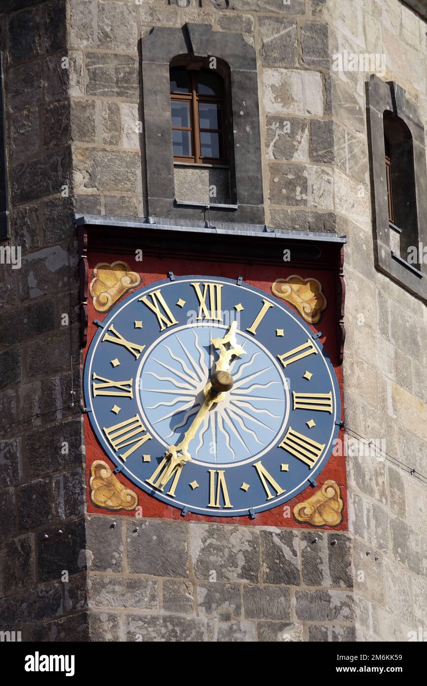Clock at the town hall in Goerlitz Stock Photo - Alamy