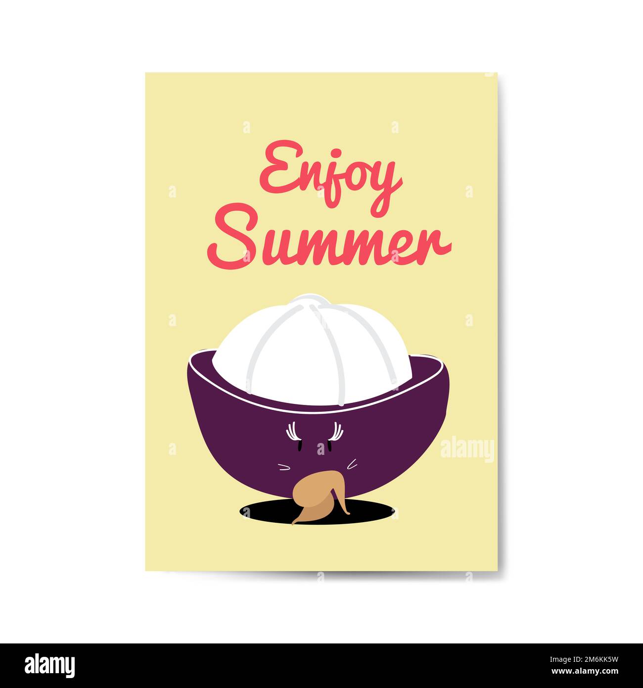 Enjoy summer with mangosteen cartoon character vector Stock Vector ...