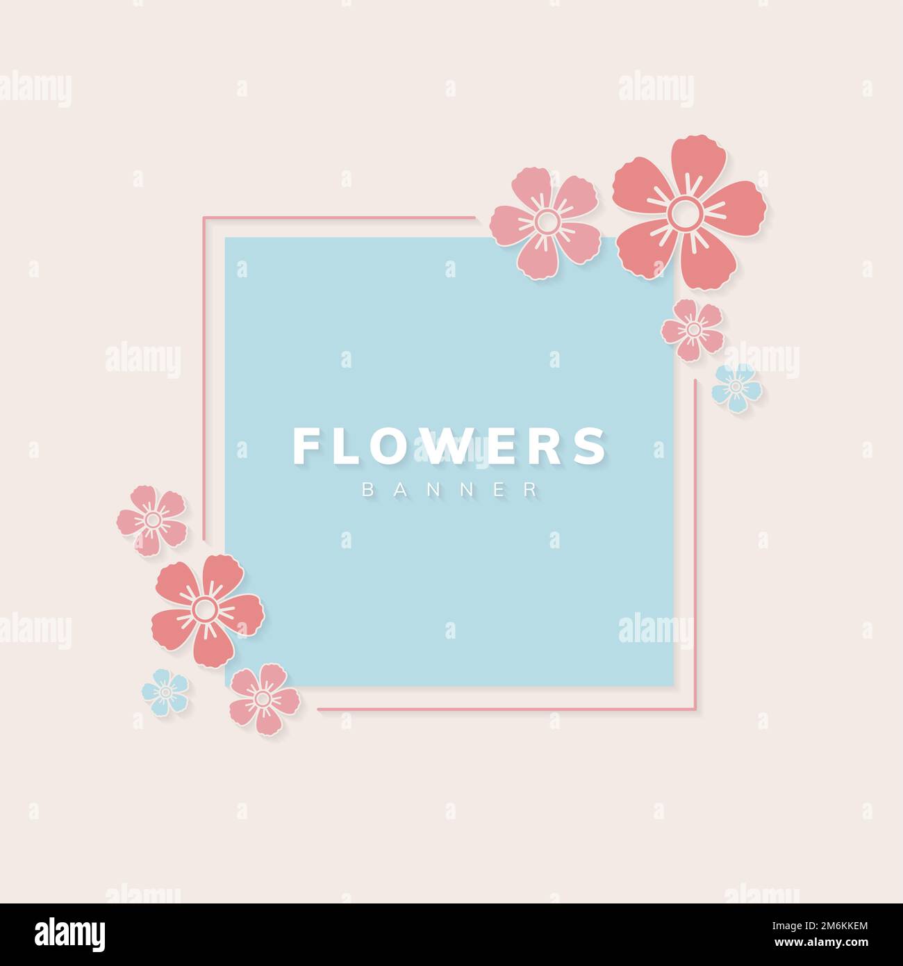 Square spring flower badge vector Stock Vector Image & Art - Alamy