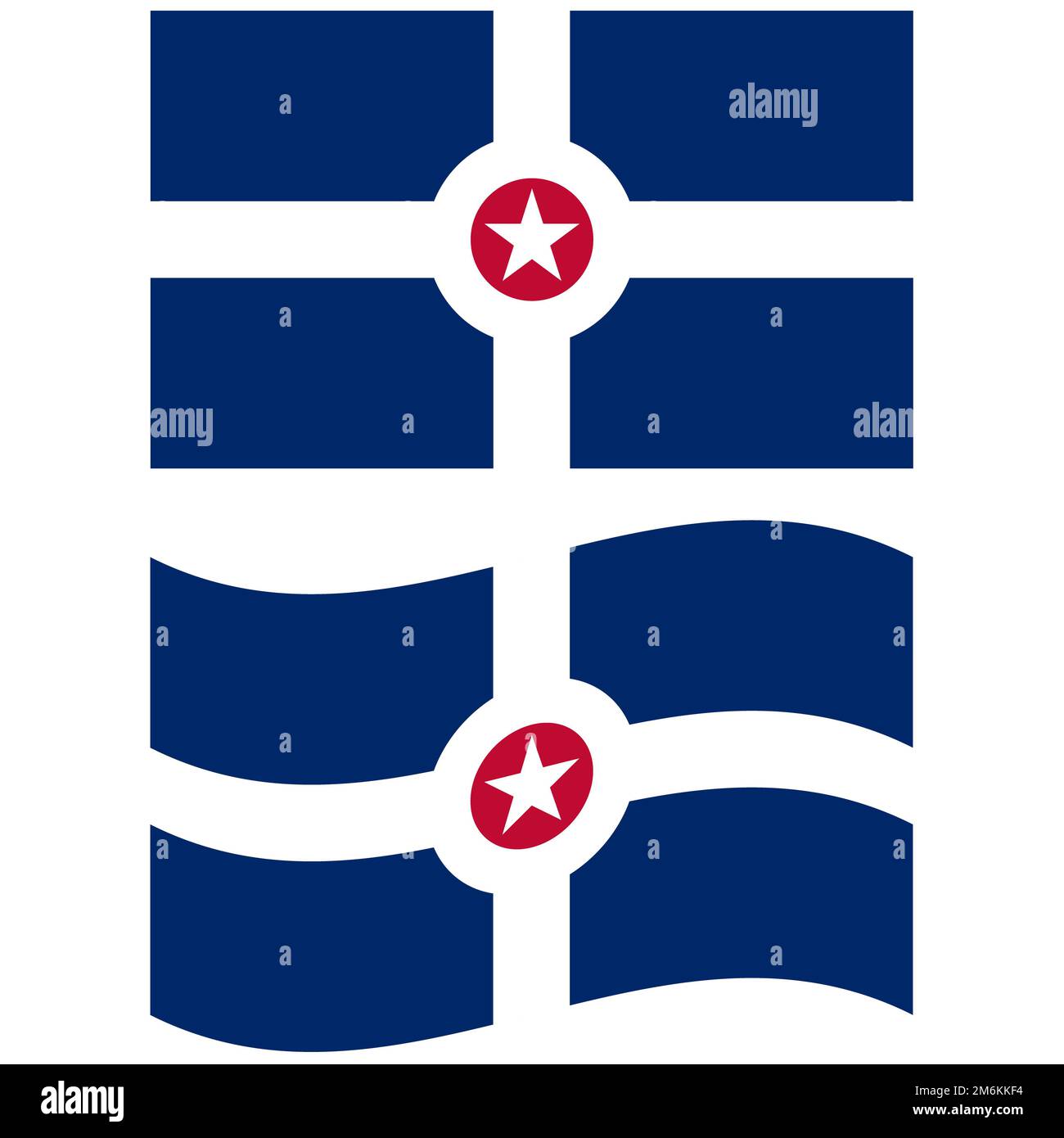 Waving flag of Indianapolis. Indianapolis flag on white background ...