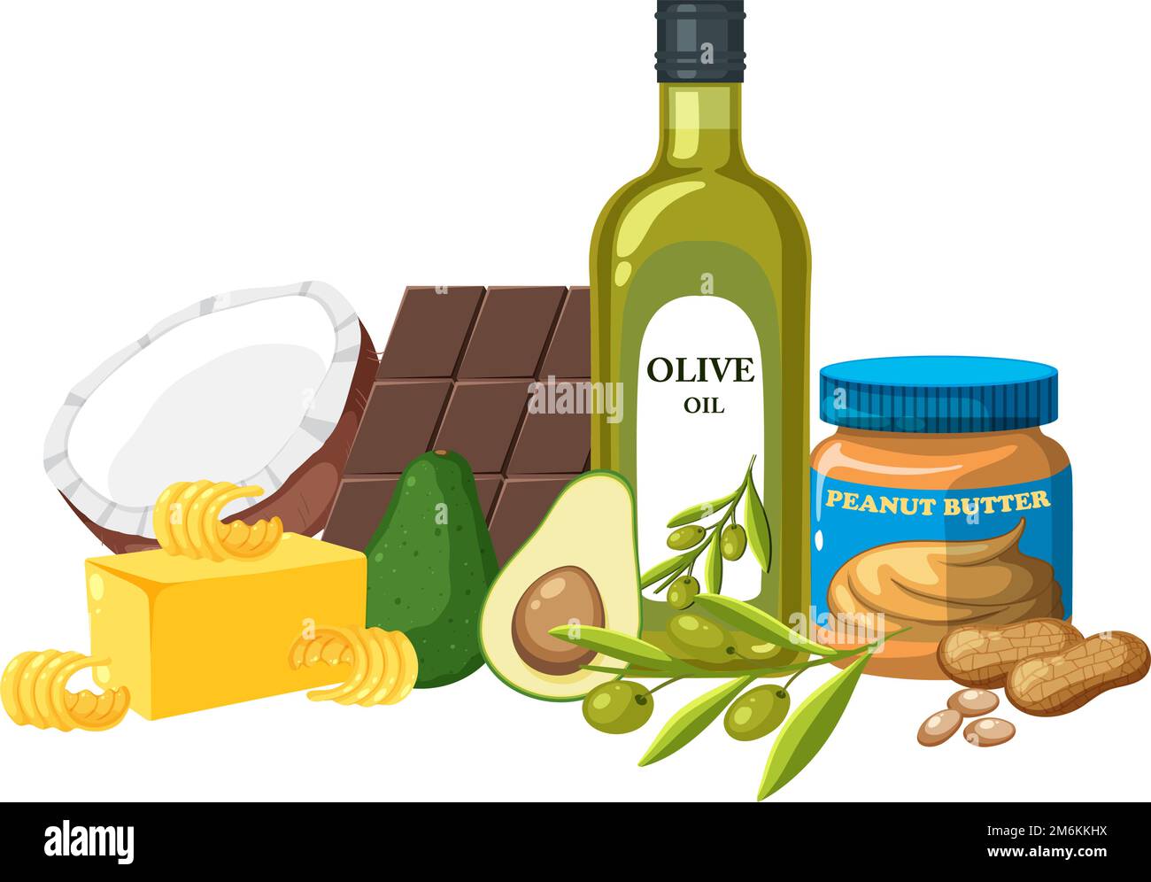 Group of fat foods illustration Stock Vector Image & Art - Alamy