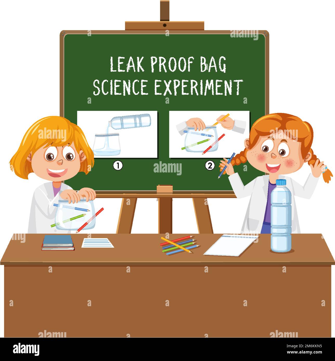 Leak proof bag science experiment illustration Stock Vector Image & Art ...
