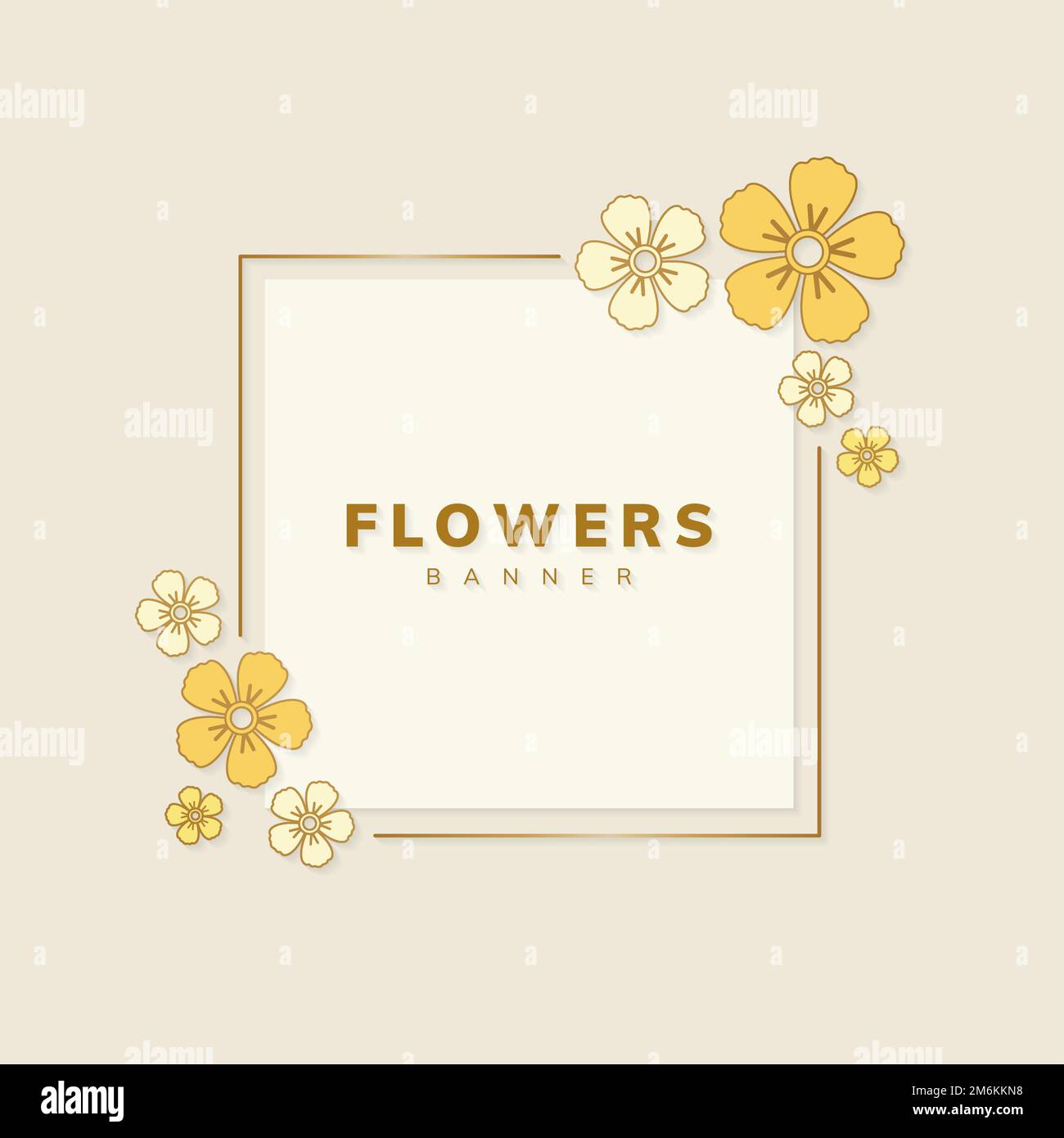Square spring flower badge vector Stock Vector Image & Art - Alamy