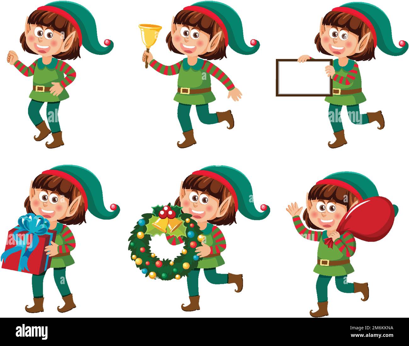 Christmas elf kids collection illustration Stock Vector Image & Art - Alamy