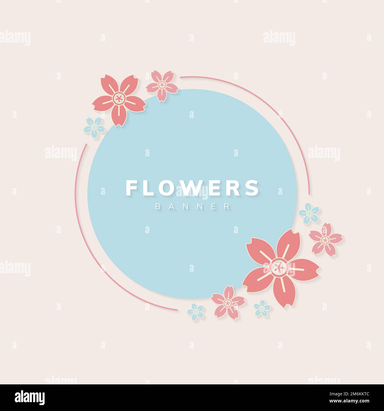 Round spring flower badge vector Stock Vector Image & Art - Alamy
