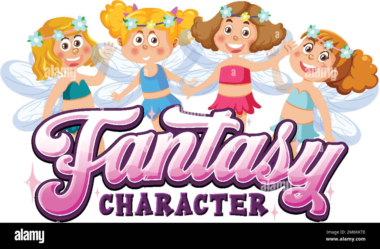 Fantasy character text design illustration Stock Vector Image & Art - Alamy