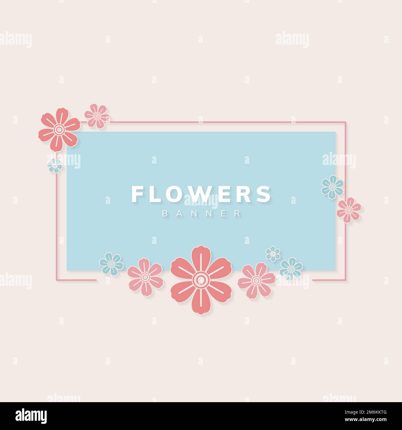 Square spring flower badge vector Stock Vector Image & Art - Alamy