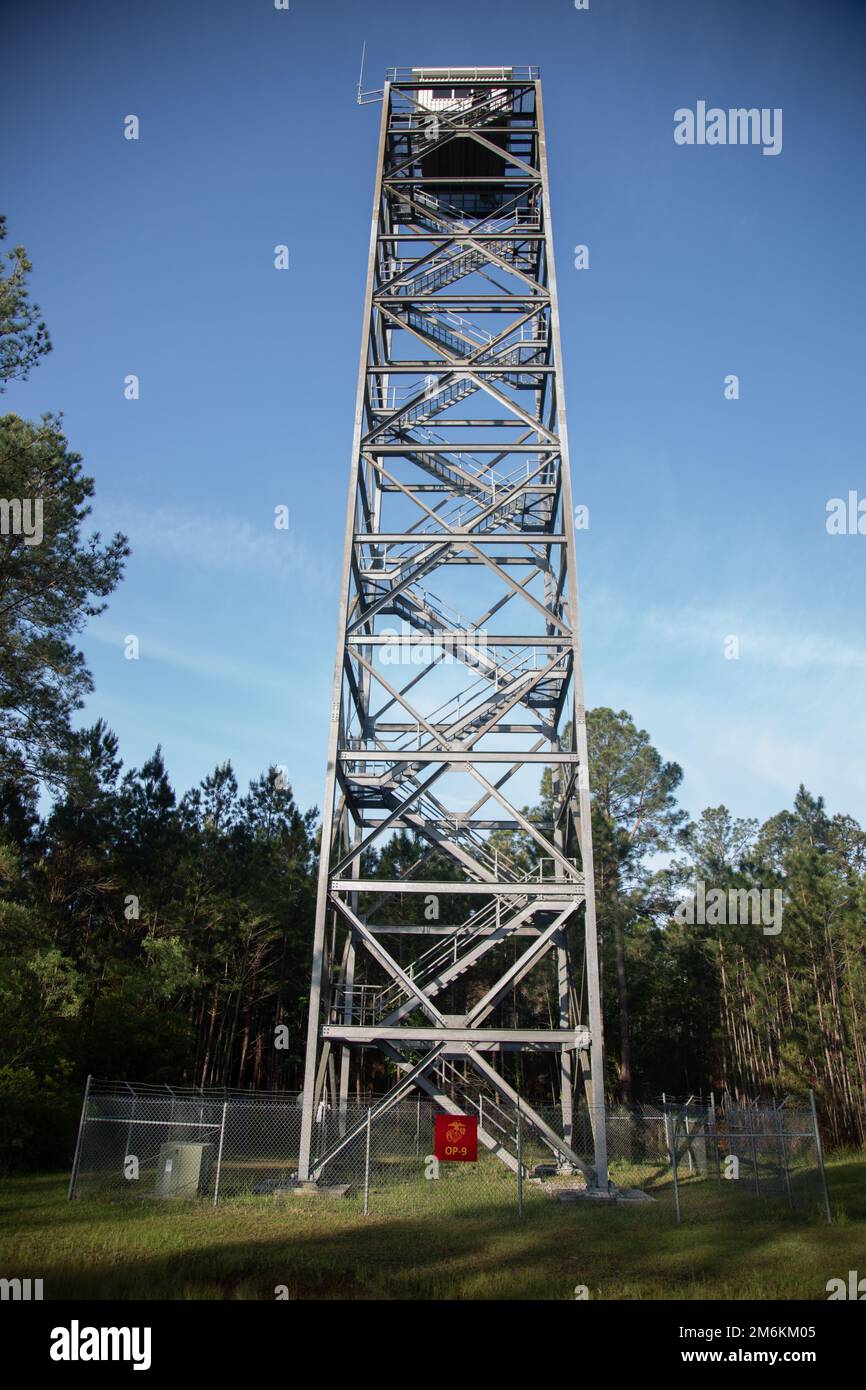 The School of Infantry-East Scout Sniper Challenge tower stands on Camp ...