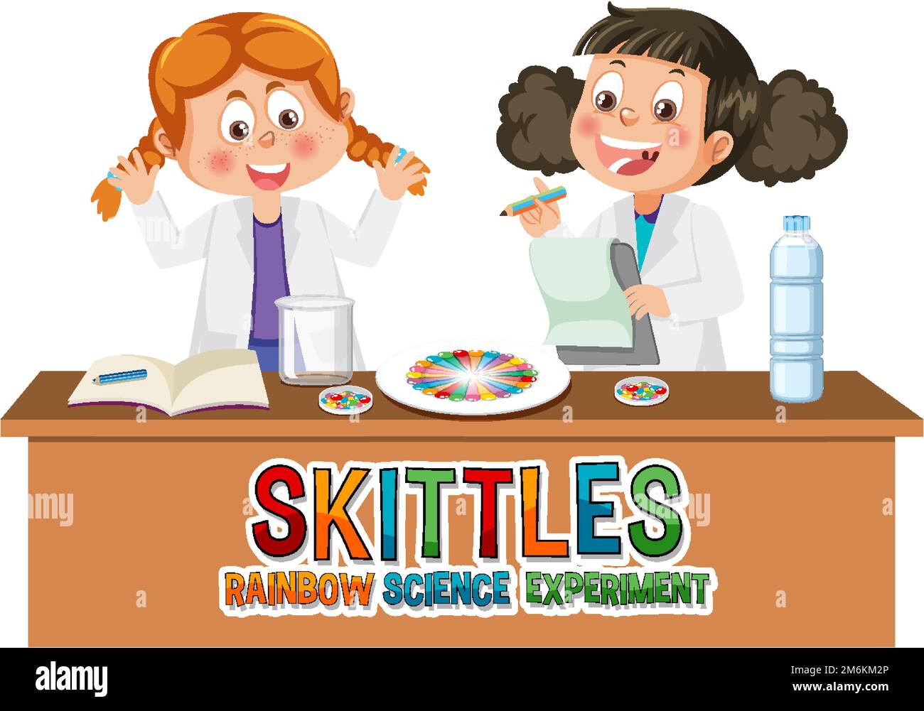 Rainbow skittles science experiment illustration Stock Vector Image ...