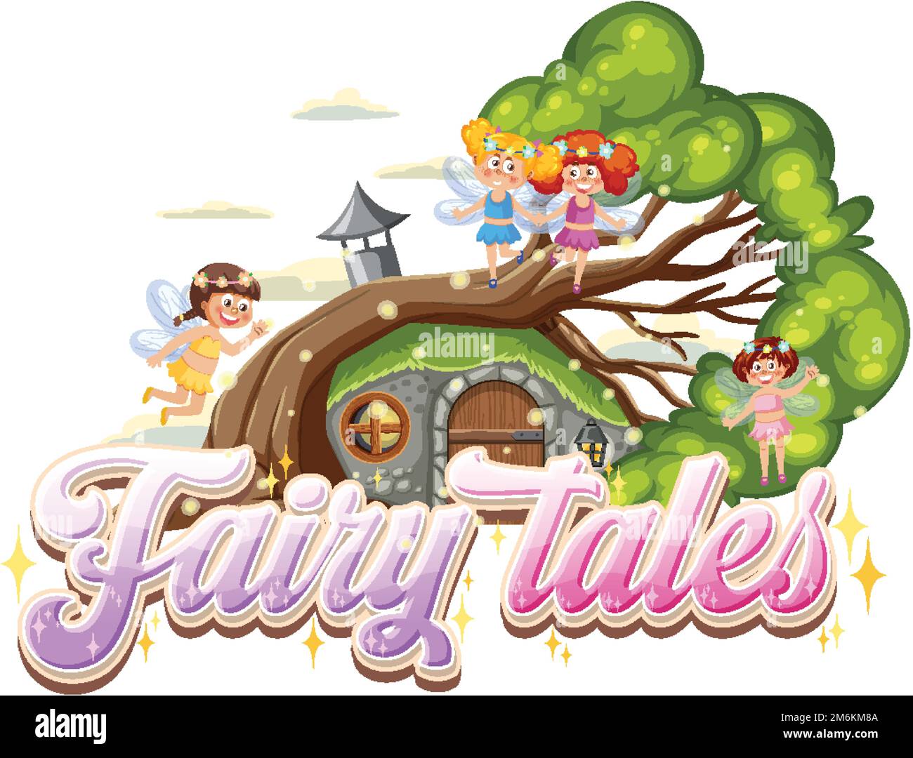 Fairy tales text design illustration Stock Vector Image & Art - Alamy