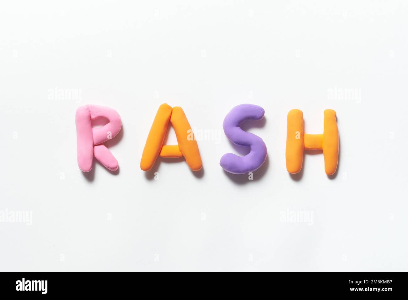 Rash word formed of colored plasticine Stock Photo - Alamy