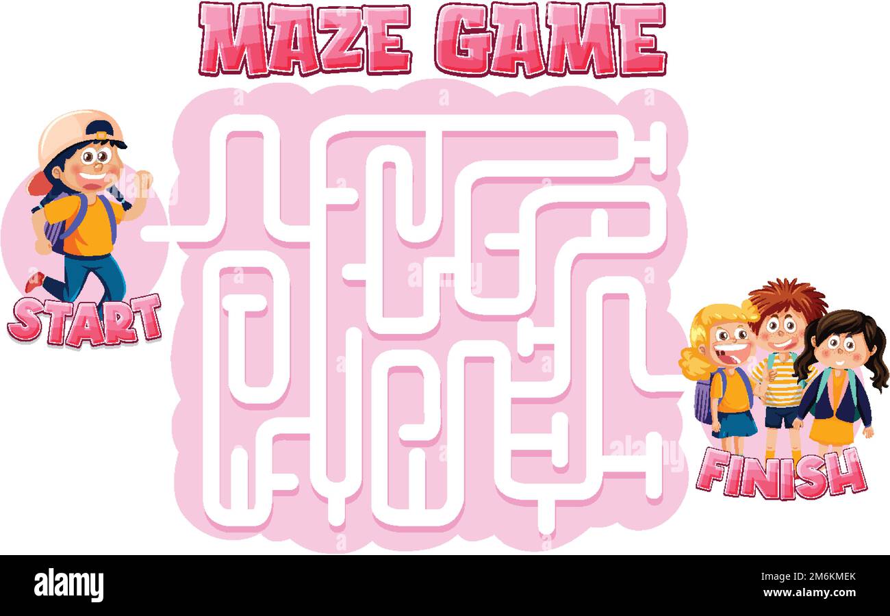 Maze game template for kids illustration Stock Vector Image & Art - Alamy