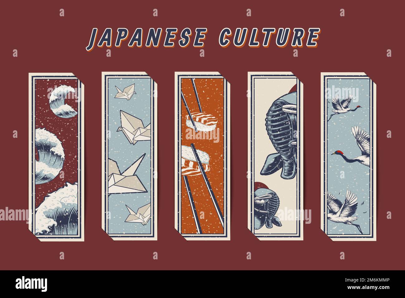 Japanese cultural & traditional symbol vector set Stock Vector Image ...