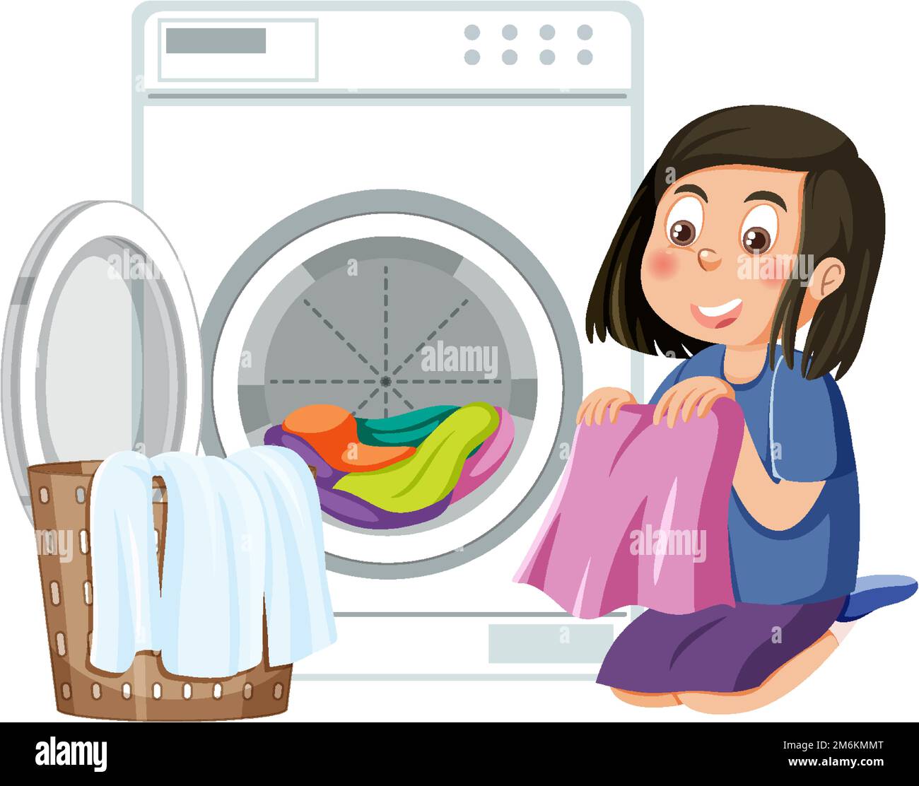 Cartoon Doing Laundry
