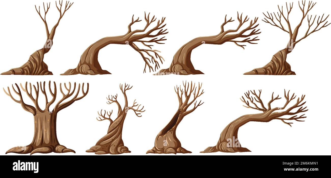 Set of different fairytale trees illustration Stock Vector Image & Art ...