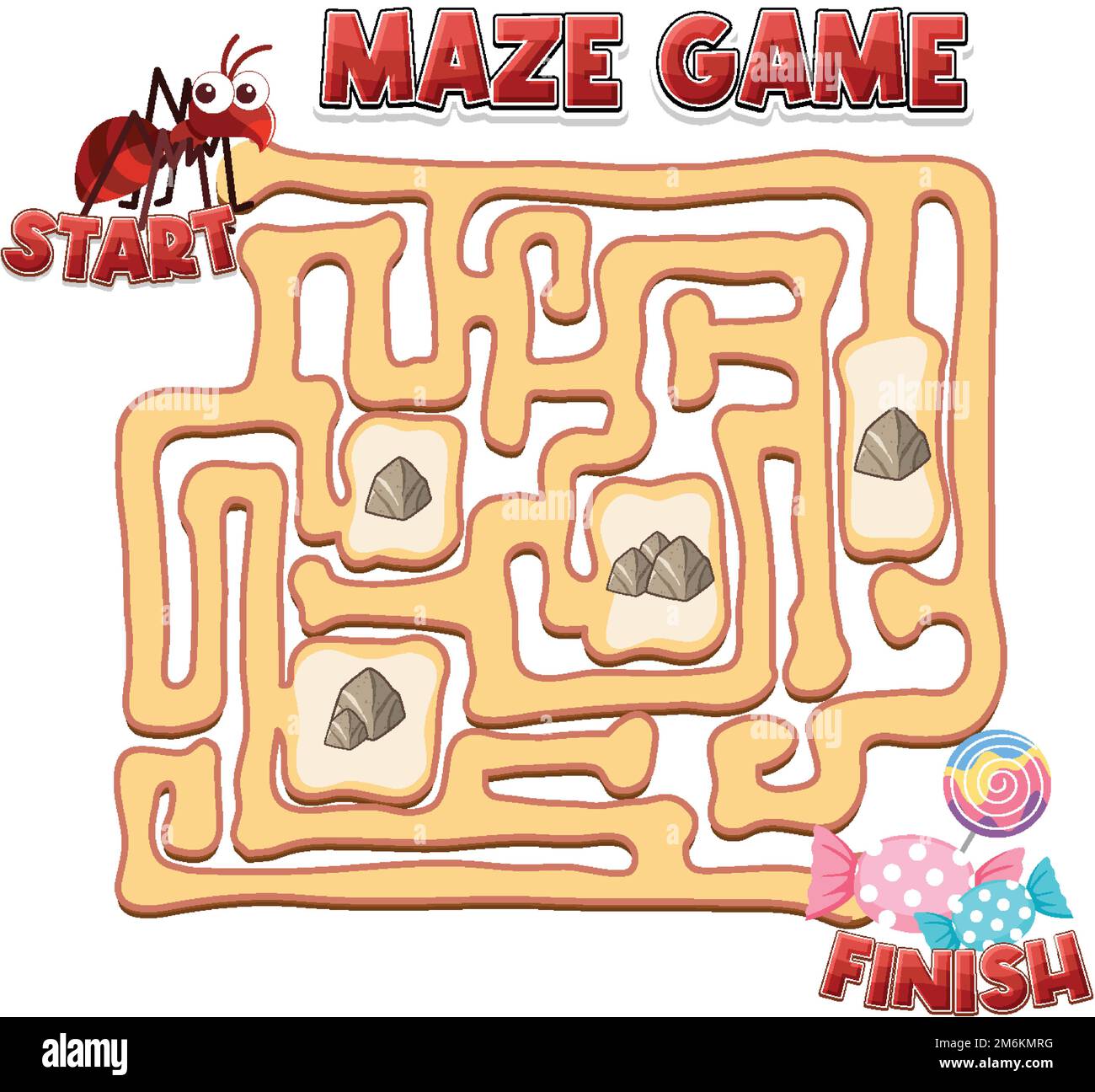 Maze game template for kids illustration Stock Vector Image & Art - Alamy