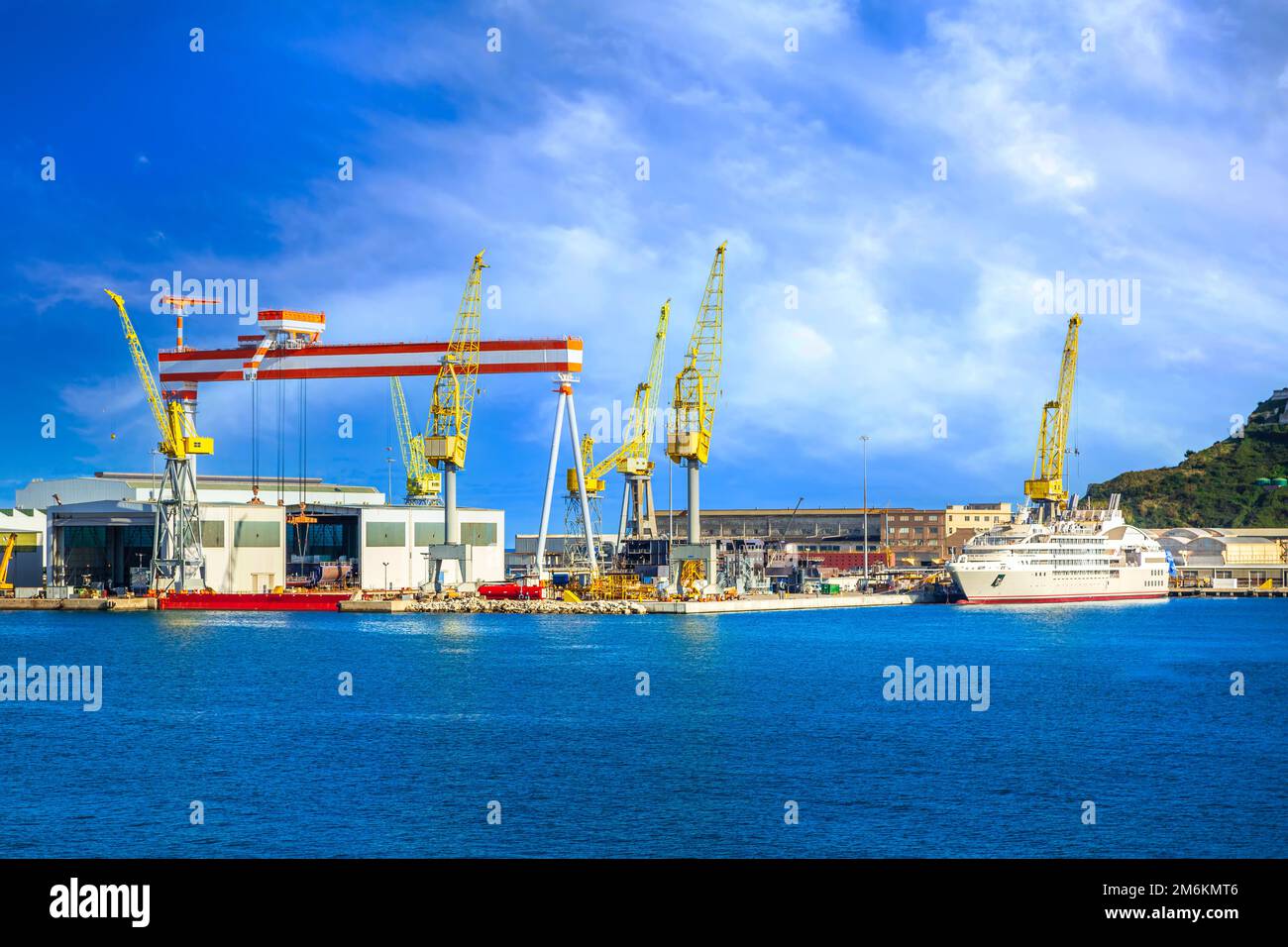 The harbor of Ancona, Italy with ships loaded Stock Photo - Alamy