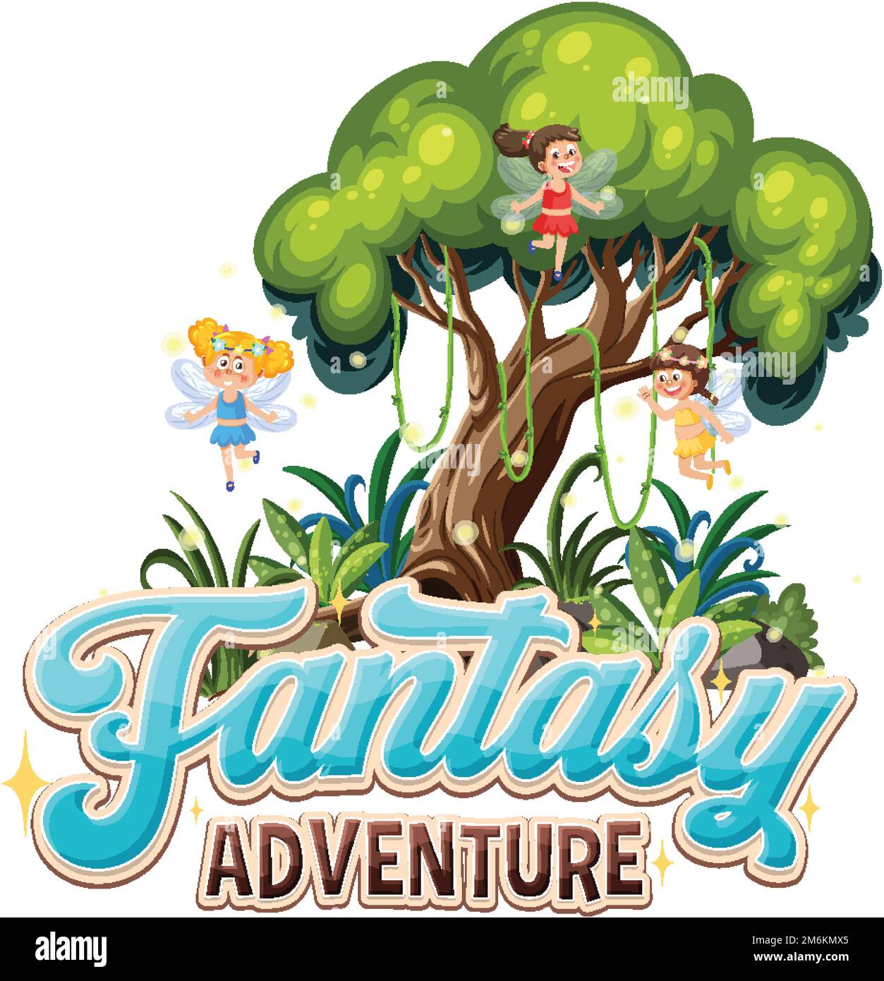Fantasy adventure text design illustration Stock Vector Image & Art - Alamy
