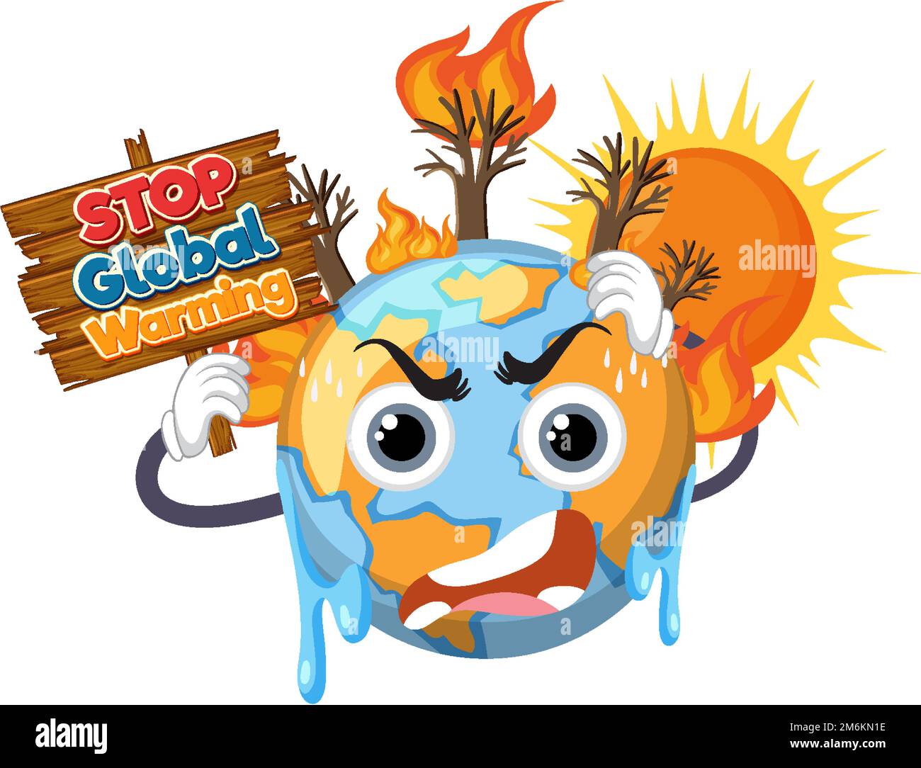 Stop global warming vector concept illustration Stock Vector Image ...