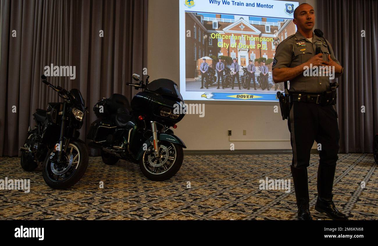 Officer Ian Thompson, City of Dover Police Department lead motorcycle ...