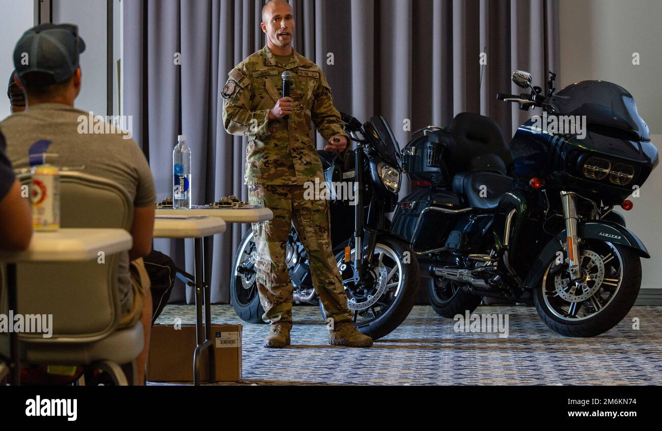 Lt. Col. Joshua Dove, 436th Airlift Wing chief of safety, addresses ...