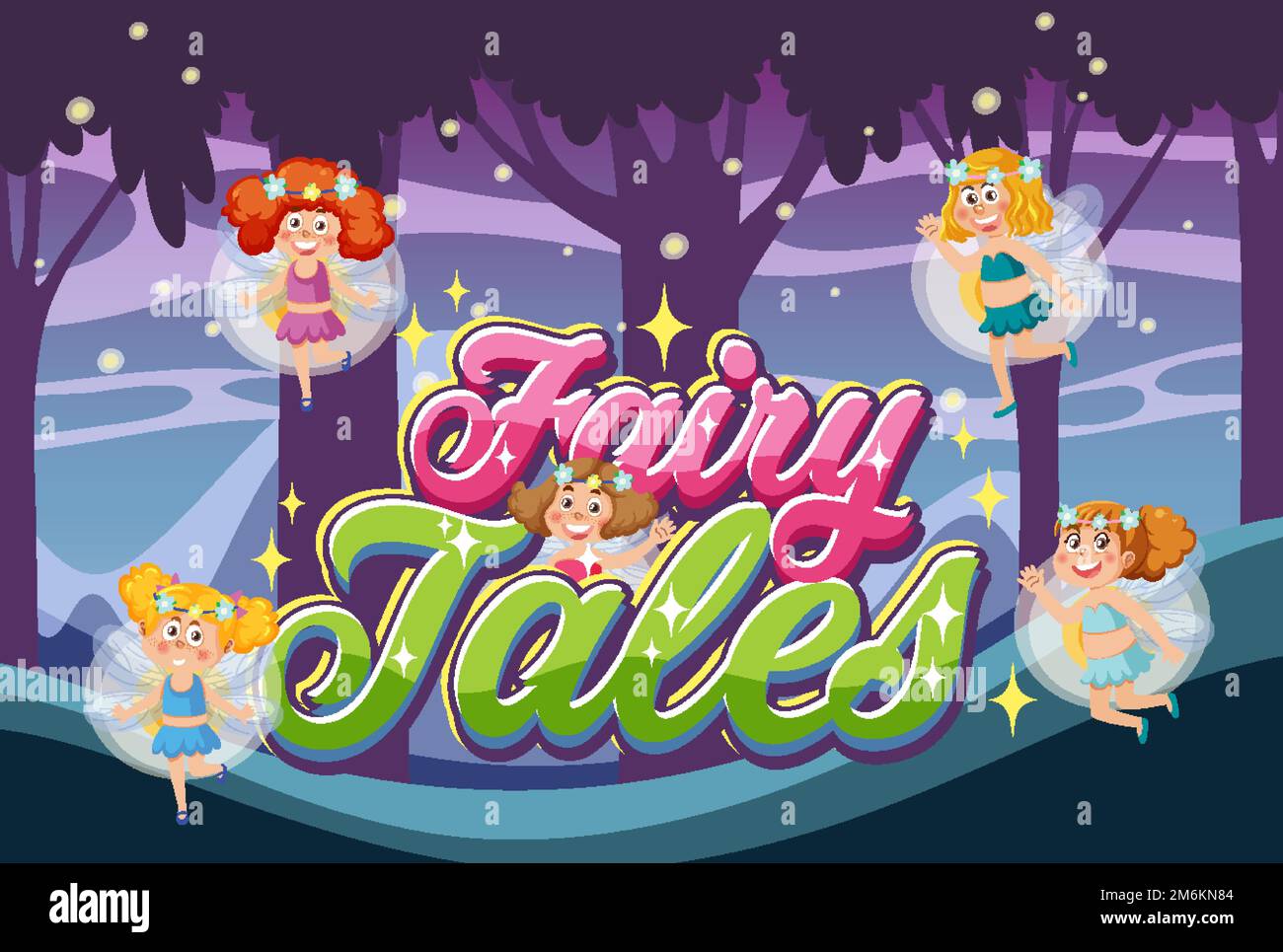 Fairytales cartoon banner design illustration Stock Vector Image & Art ...