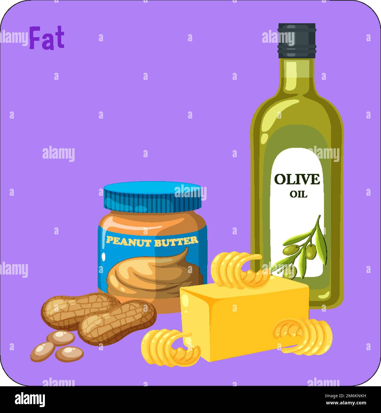 Variety of fat foods illustration Stock Vector Image & Art - Alamy