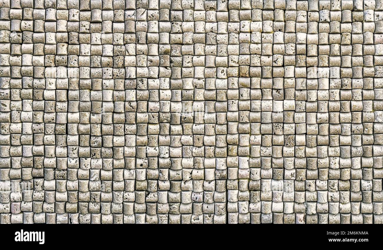 Rectangular travertine facing tiles. Pattern for 3D graphics. Abstract ...