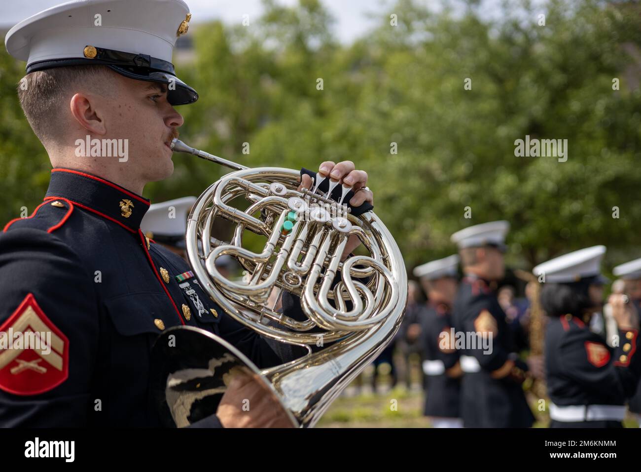 Cpl. Scott Campbell with the Marine Forces Reserve (MFR) Band, perform ...