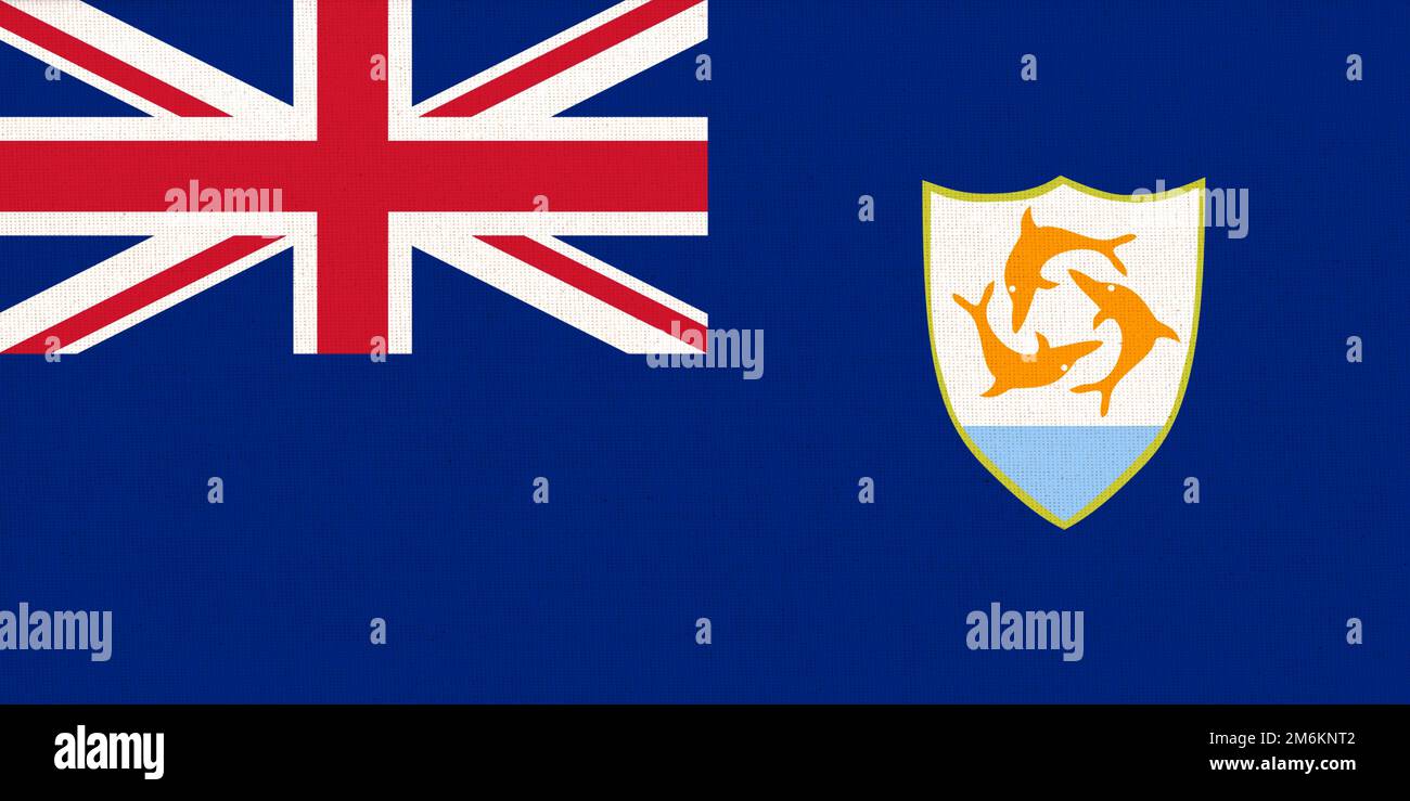 Flag of Anguilla. Anguillan flag on fabric surface. Fabric Texture ...