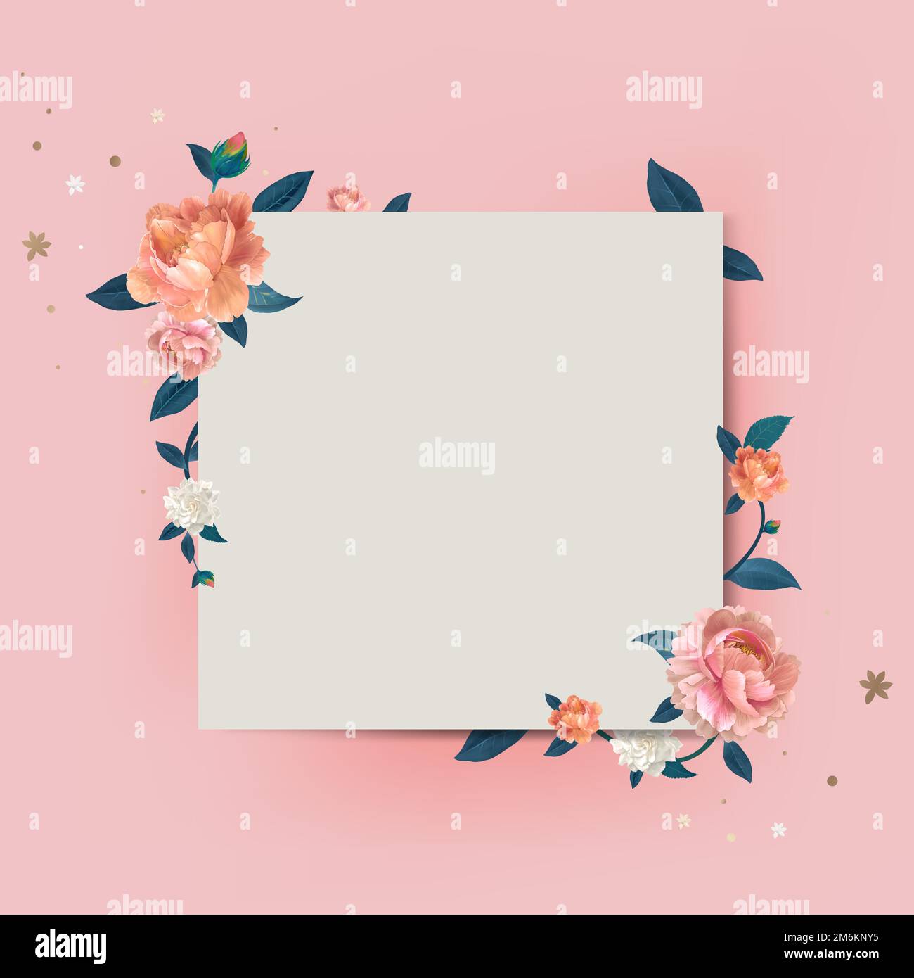 Blank floral frame design vector Stock Vector Image & Art - Alamy