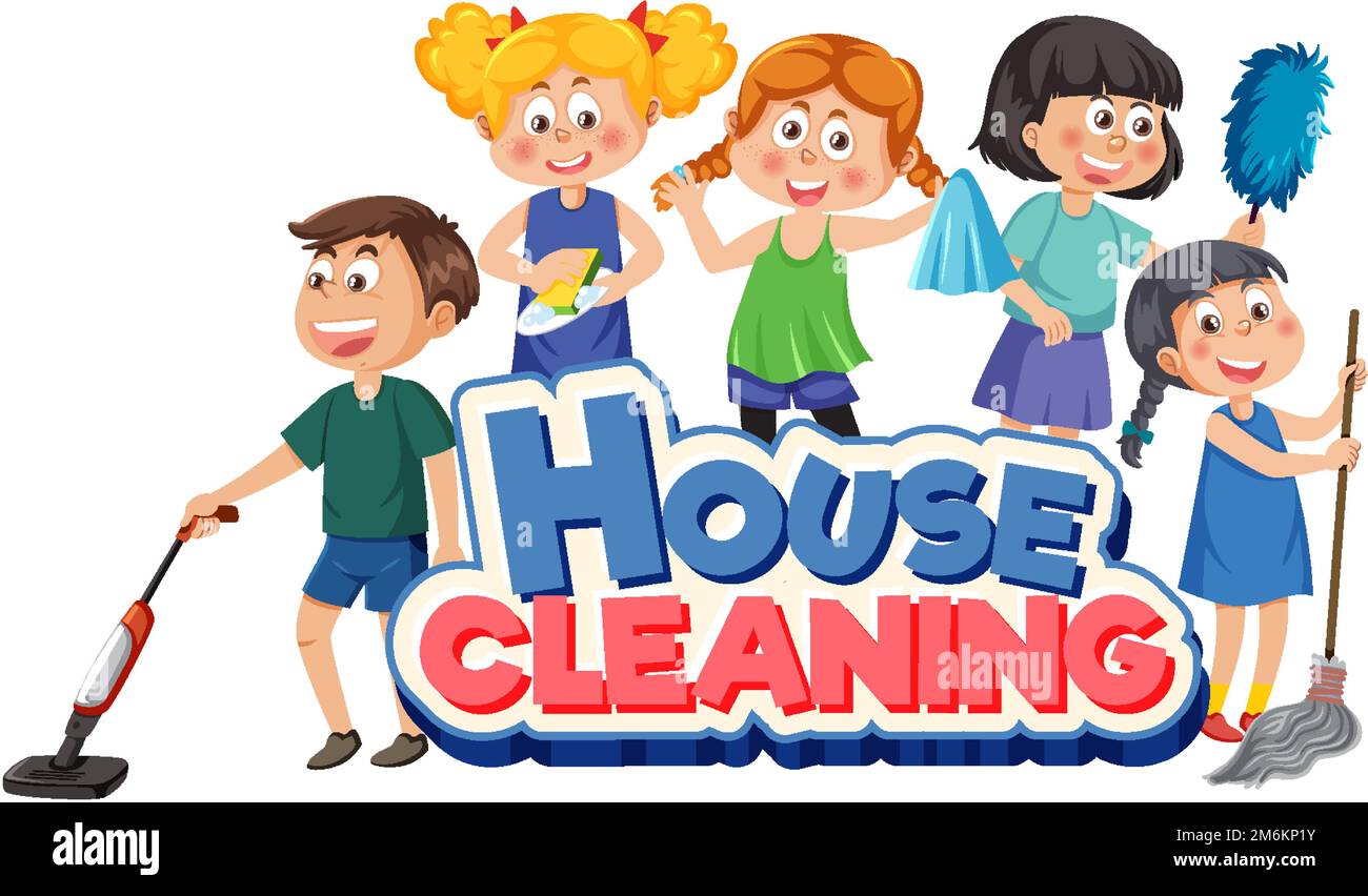 House Cleaning text banner illustration Stock Vector Image & Art - Alamy
