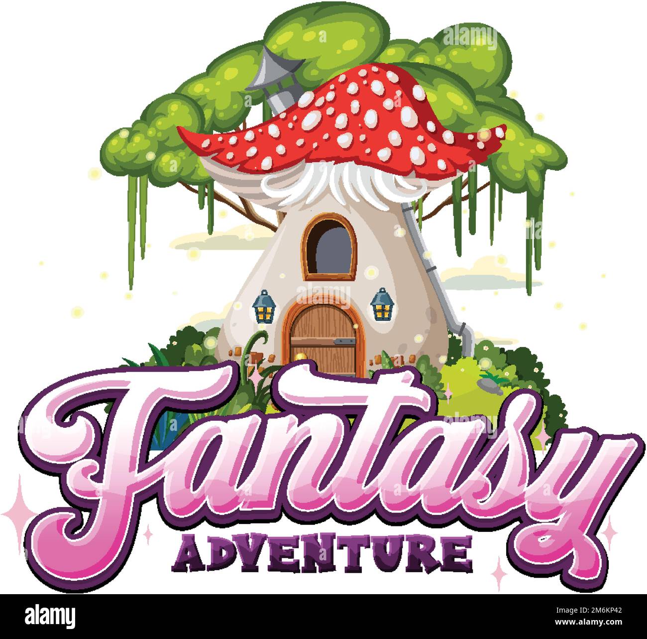 Fantasy adventure text for banner design illustration Stock Vector ...