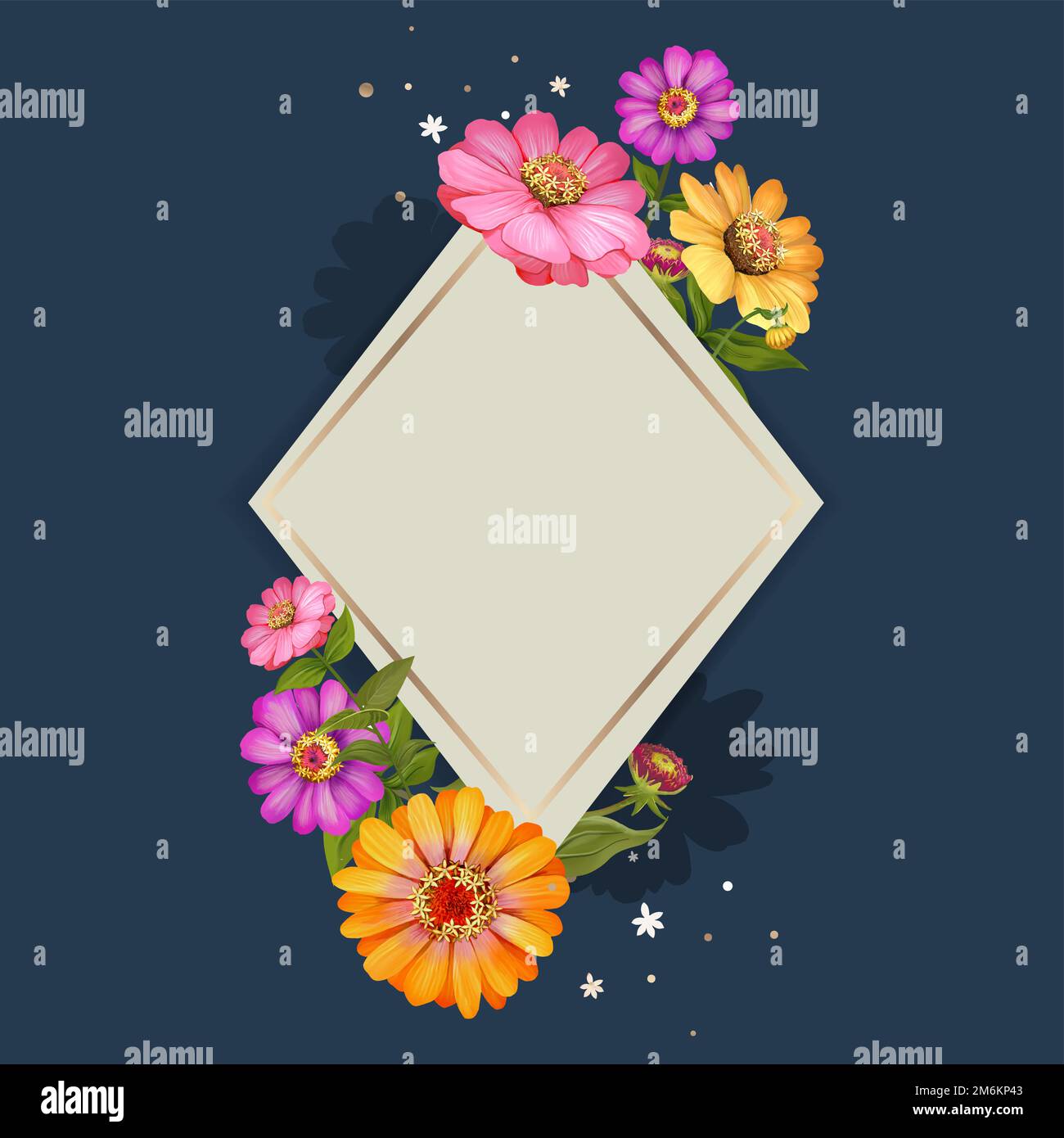 Blank floral frame design vector Stock Vector Image & Art - Alamy