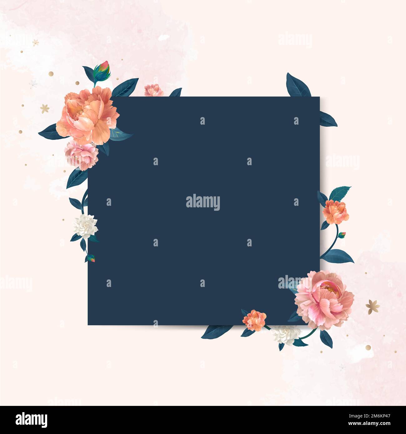 Blank floral frame design vector Stock Vector Image & Art - Alamy
