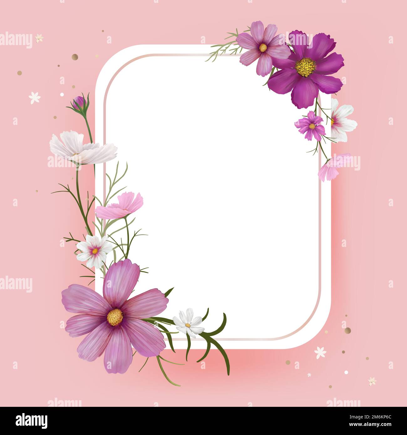 Blank floral frame design vector Stock Vector Image & Art - Alamy