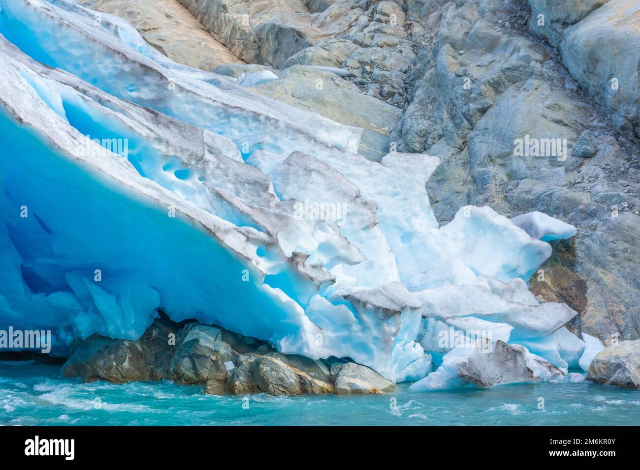 The Nigardsbreen Glacier, beautiful blue melting glacier in the ...