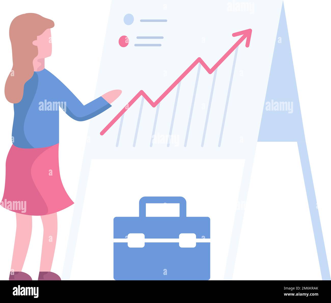 Business woman work on data graph vector icon Stock Vector Image & Art ...