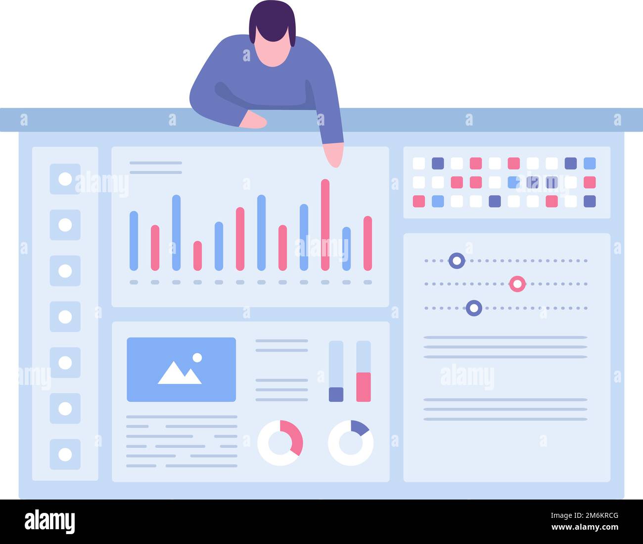 Vector data analyst icon web statistics analysis Stock Vector Image ...