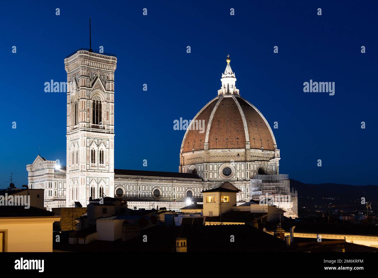 Florence Duomo and Campanile - Bell Tower - architecture illuminated by ...
