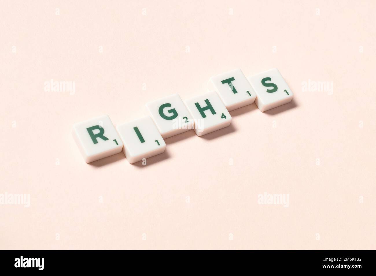 Rights formed of scrabble blocks on beige background Stock Photo - Alamy