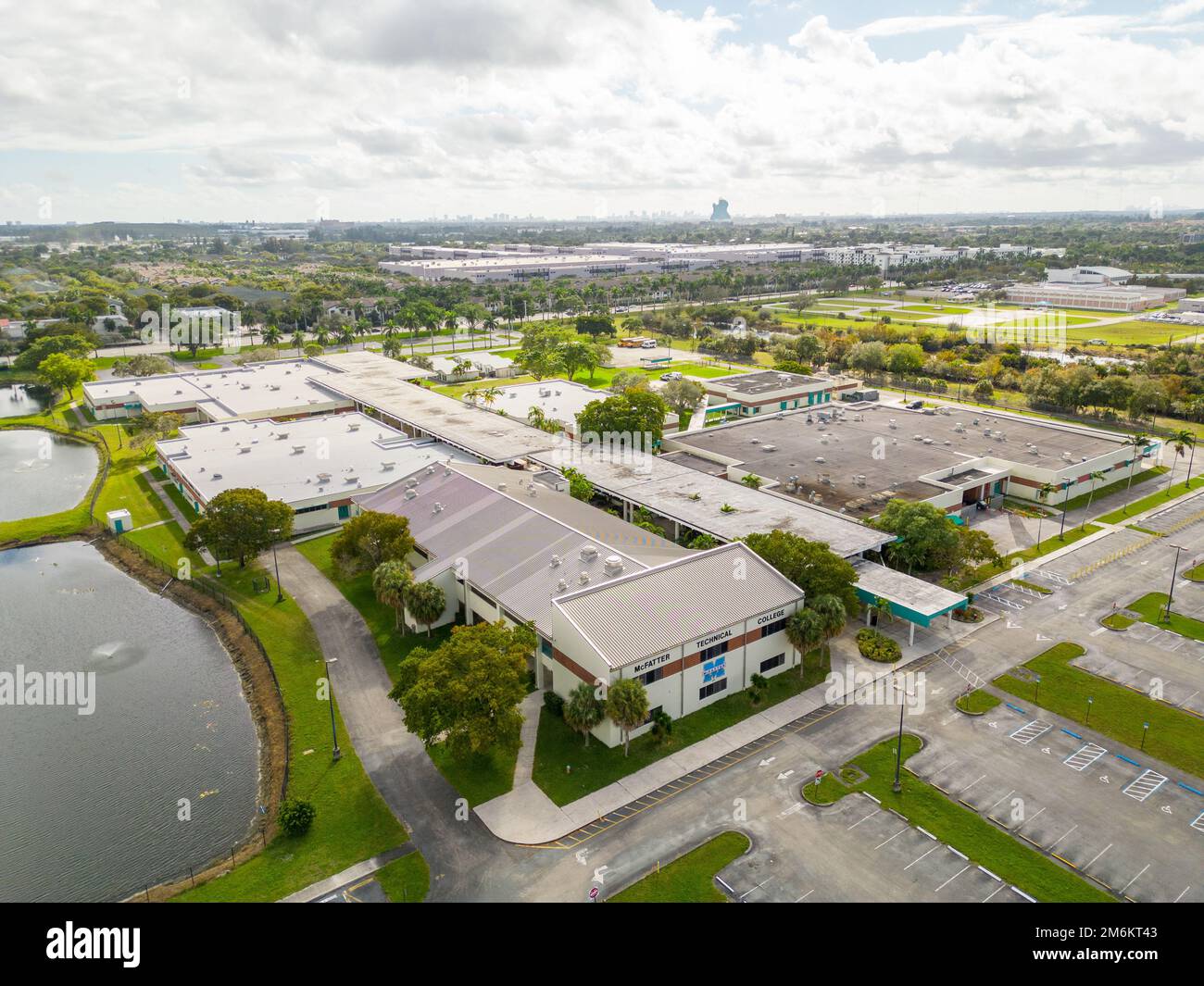 Davie, FL, USA - January 3, 2022: Aerial photo Mcfatter Technical ...