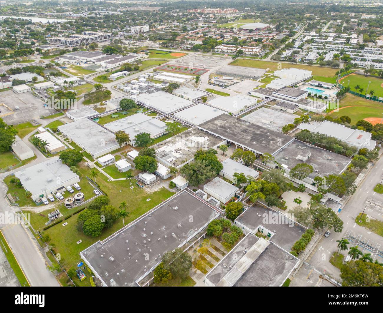 Davie, FL, USA - January 3, 2022: Aerial photo Nova High School Stock ...
