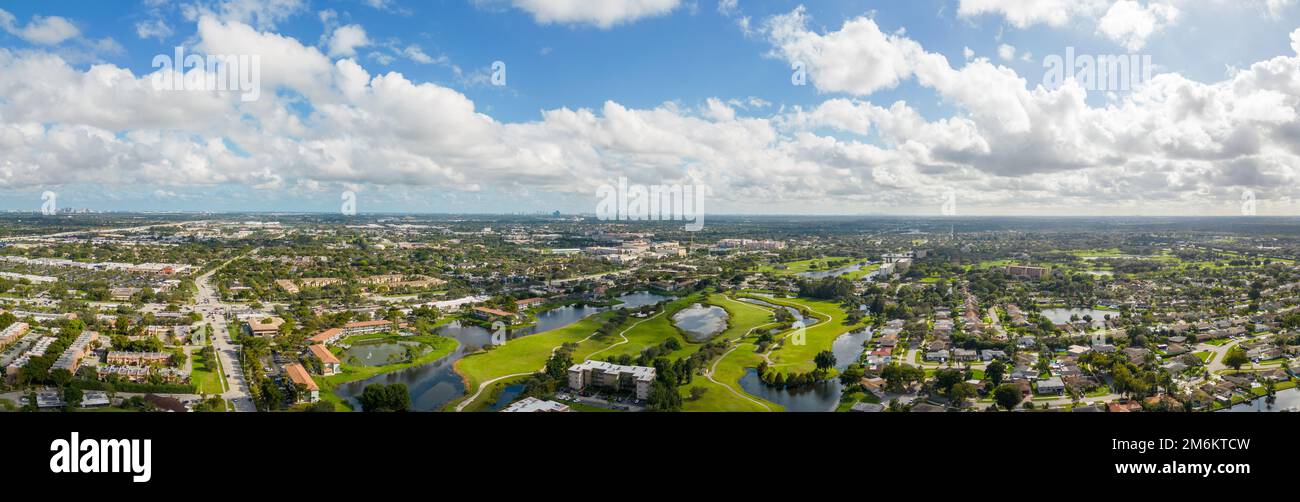 Aerial photo golf course in Davie Florida Stock Photo - Alamy
