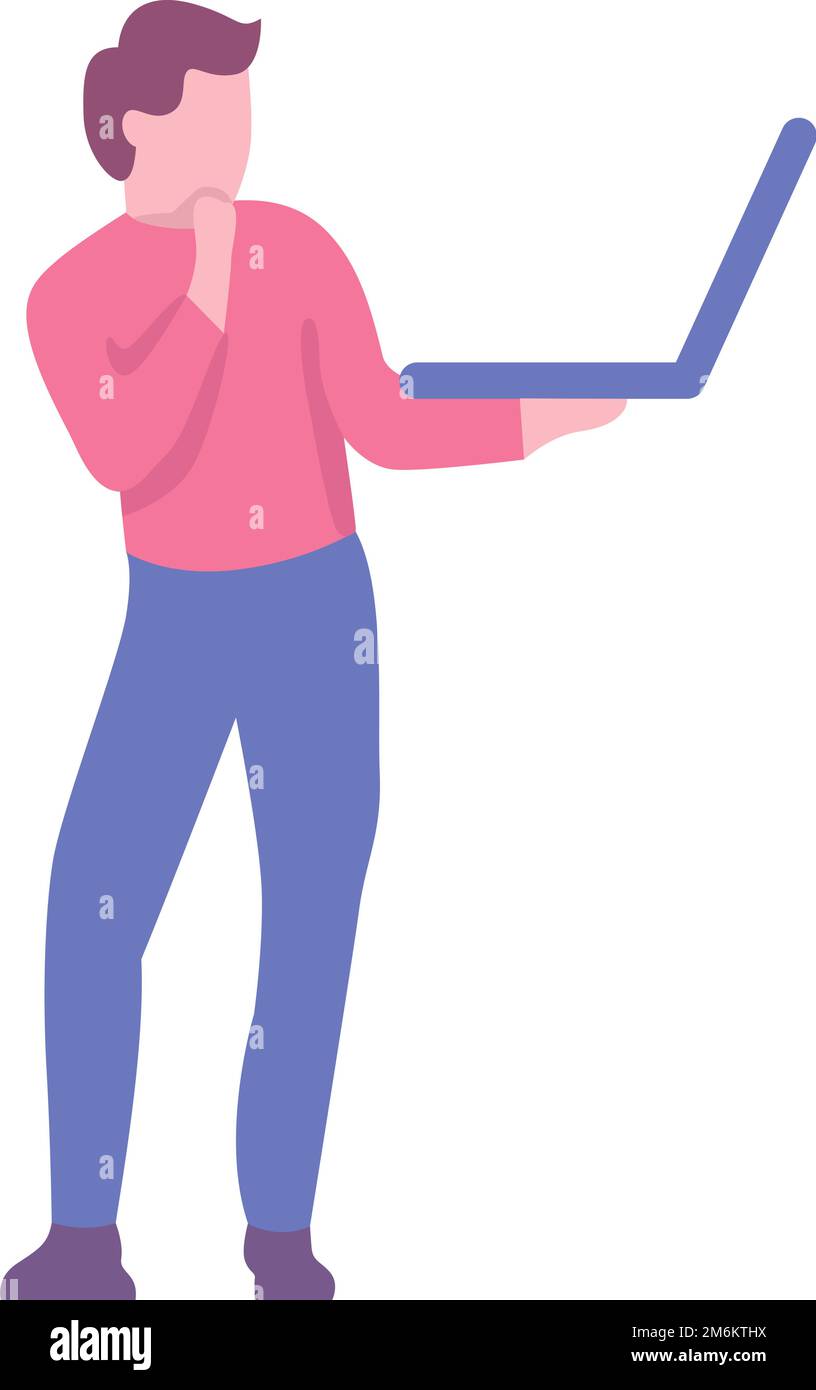 Looking at computer screen office Stock Vector Images - Alamy